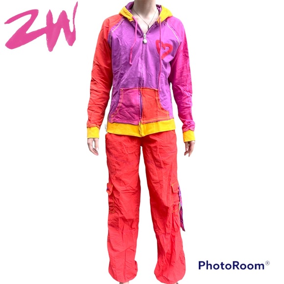 Zumba Fitness | Pants & Jumpsuits | Zumba Fitness Colorful Hoodie Cargo ...